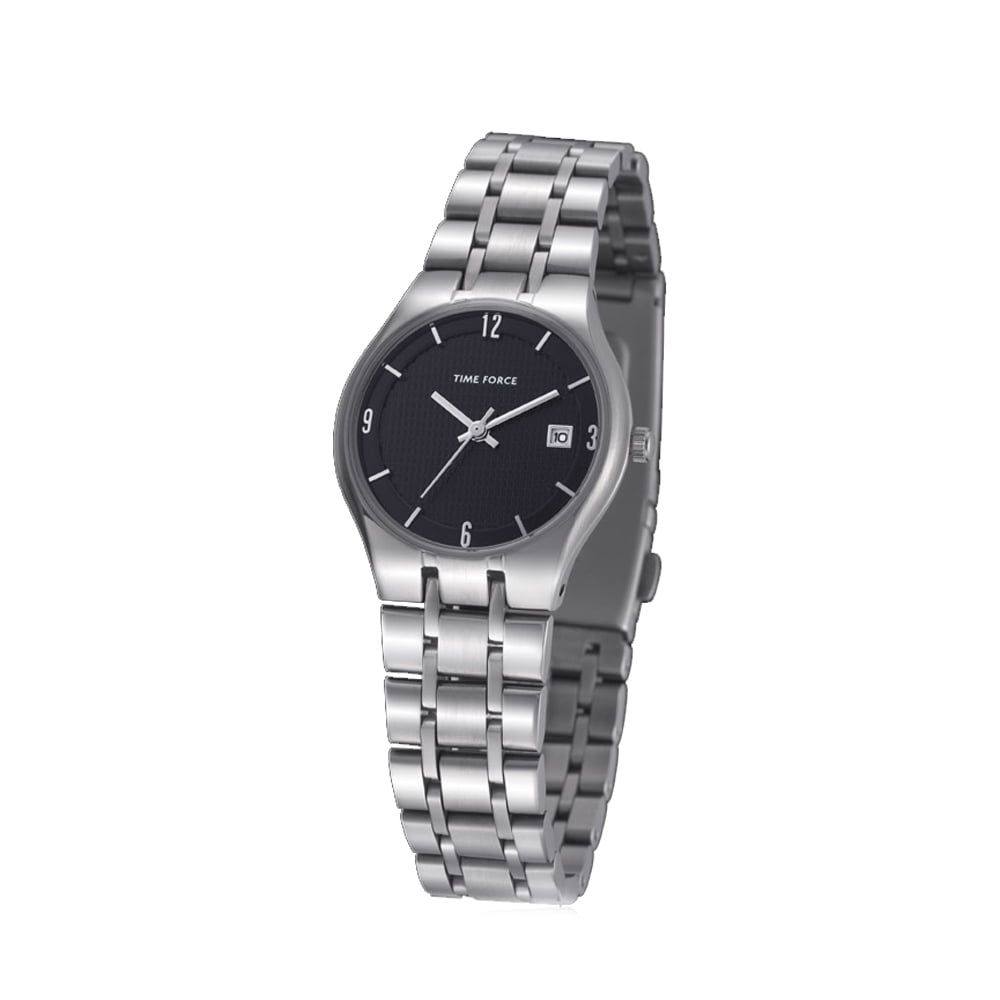 WATCH TIME FORCE STAINLESS STEEL BLACK SILVER WOMEN TF4012L01M ...