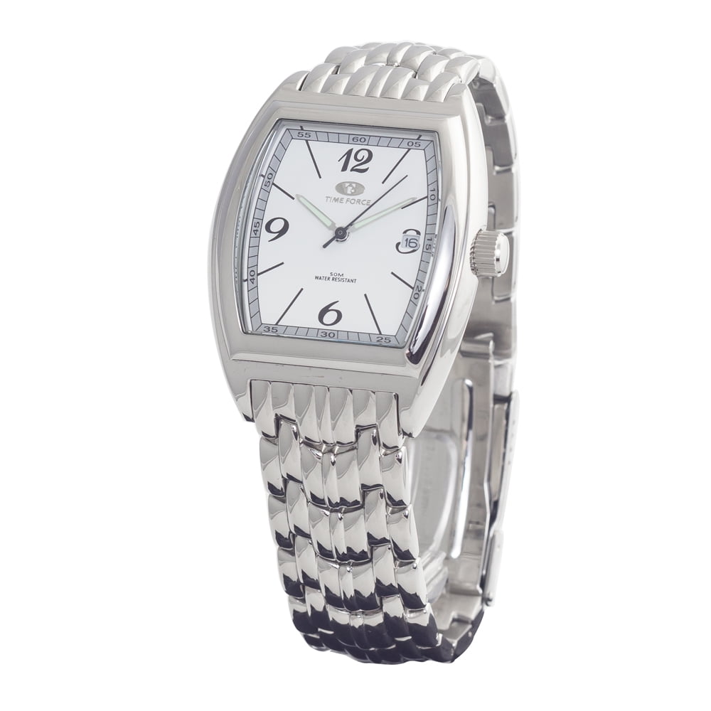 WATCH TIME FORCE STAINLESS STEEL WHITE SILVER MEN TF1822J 03M - Walmart.com