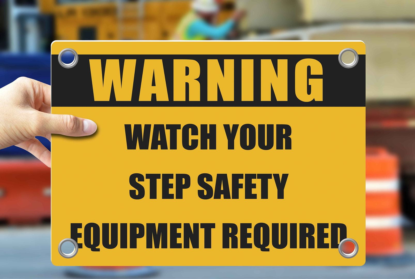 WATCH YOUR STEP SAFETY EQUIPMENT REQUIRED | Warning Notice Caution ...