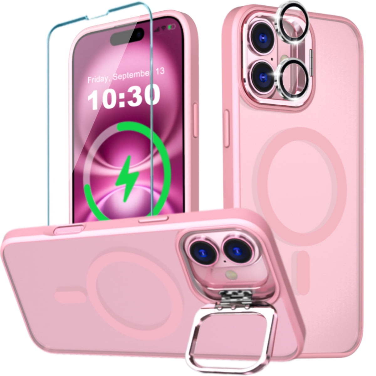 WATEFULL for iPhone 16 Plus MagSafe Case with Metal Adjustable Stand ...