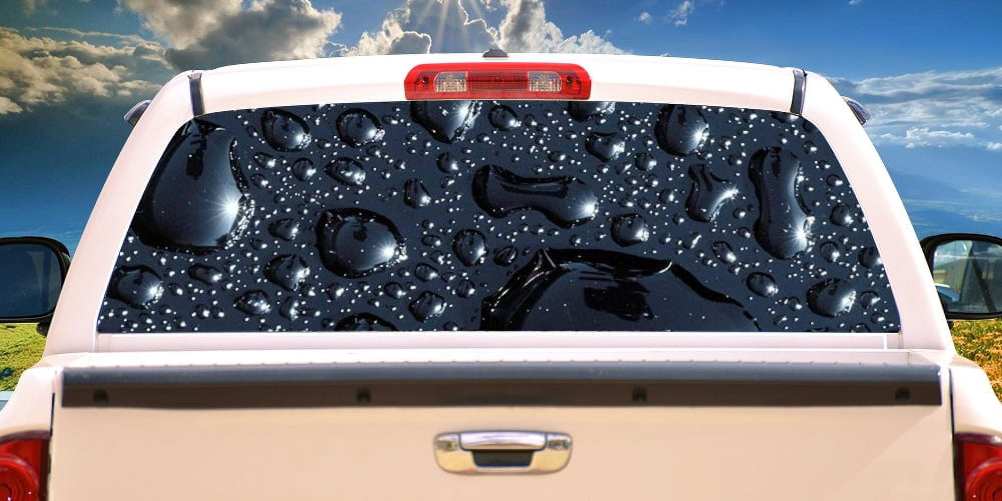 WATER DROPS Rear Window Graphic back truck decal suv view thru vinyl ...