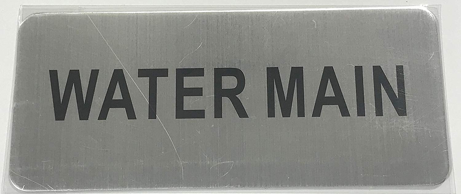 WATER MAIN SIGN (BRUSH ALUMINIUM, 3.5X8 )-The Mont argent line ...