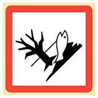 WATER TOXIC Hazard-Safety Labels (GHS Pictogram Symbol), 1" X 1" White ...