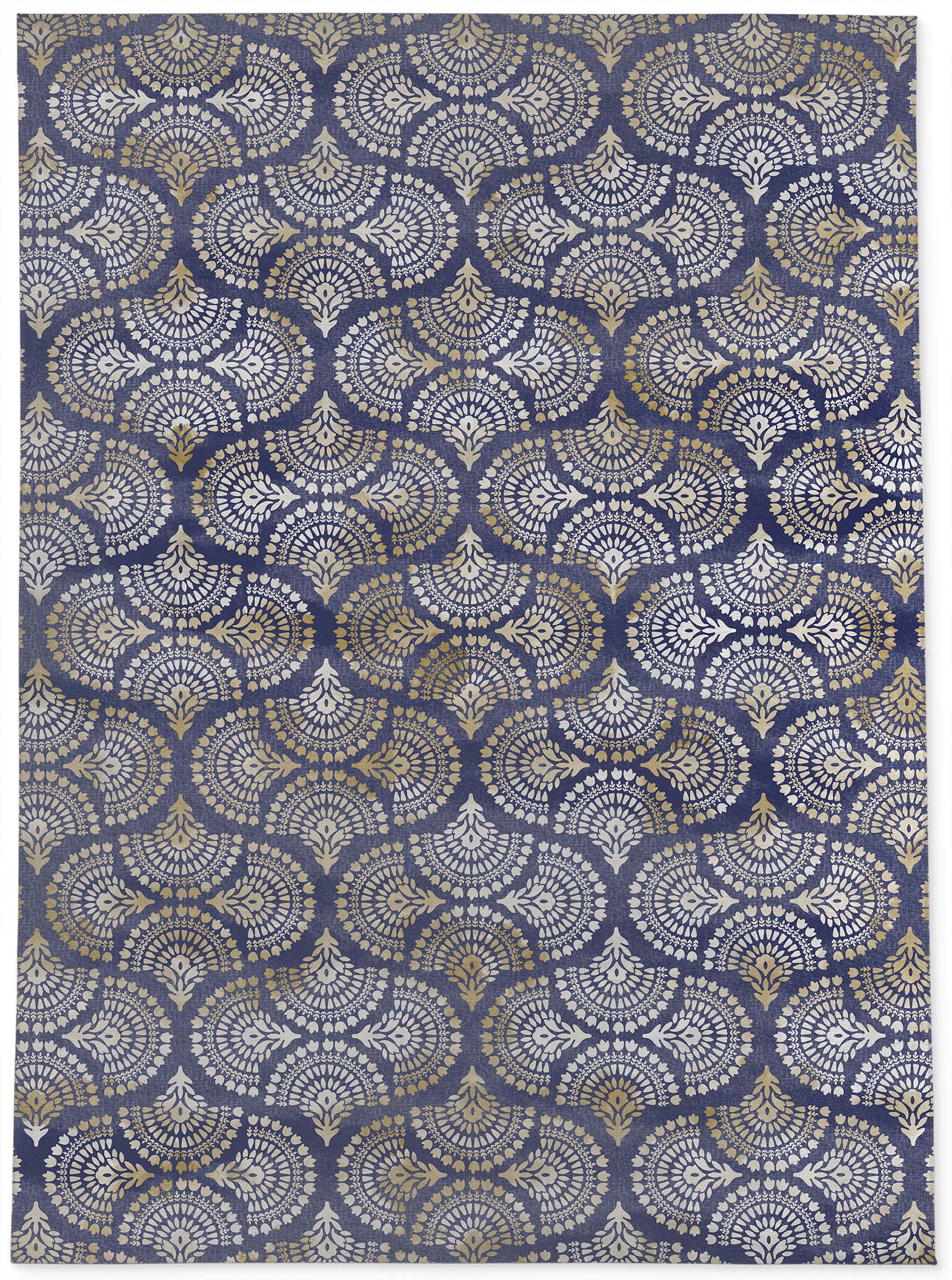 WATERCOLOR FAN NAVY LARHE Area Rug By Kavka Designs - Walmart.com