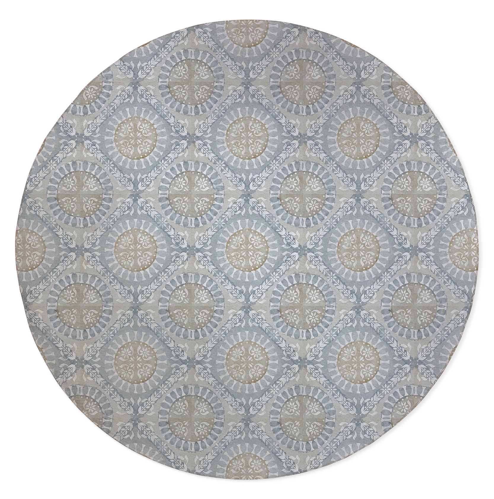 WATERCOLOR MEDALLIONS BLUE Area Rug By Kavka Designs - Walmart.com