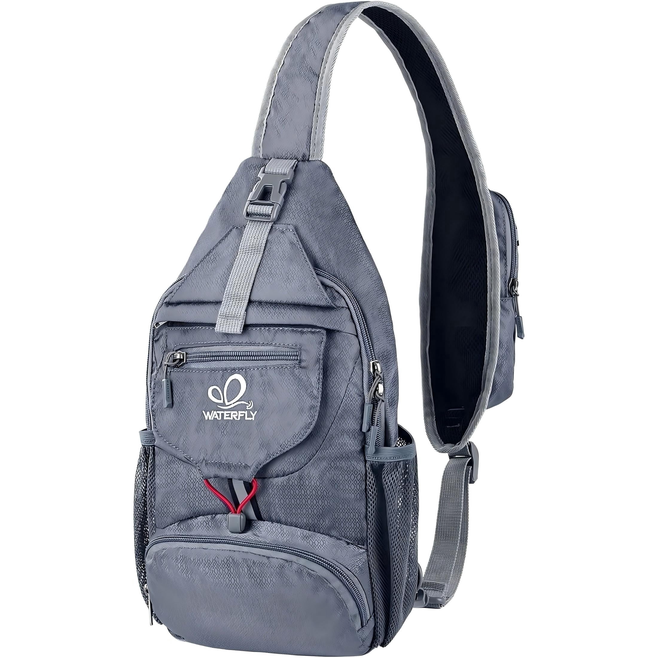 WATERFLY Unisex Small Packable Hiking Travel Sling Bag Cross-Body ...