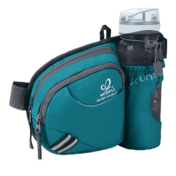 WATERFLY Unisex 3.5L Nylon Fanny Packs with a Water Bottle Holder ...