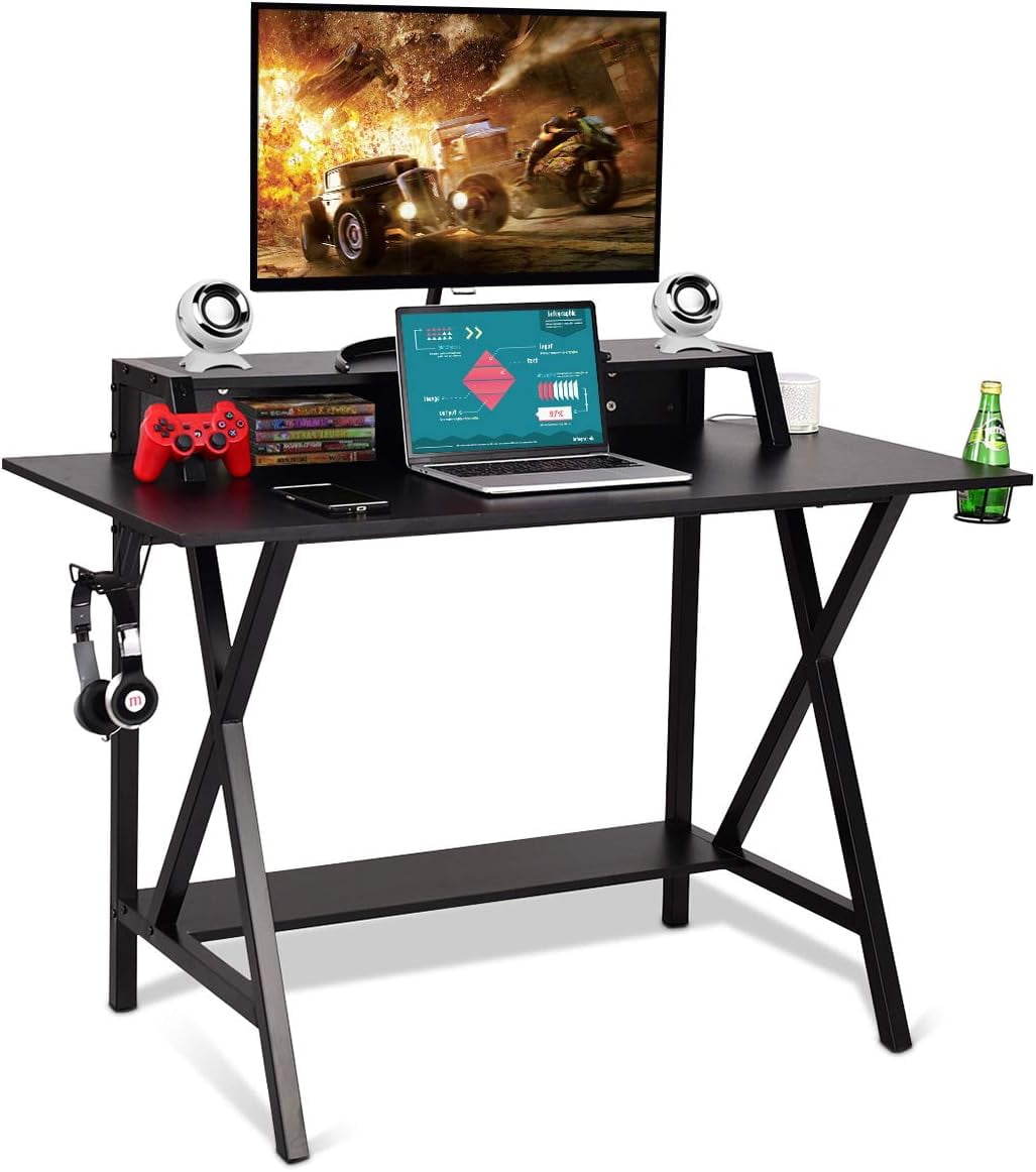 WATERJOY 48-inch Game Desk, E-Sport Gaming Workstation Table with ...