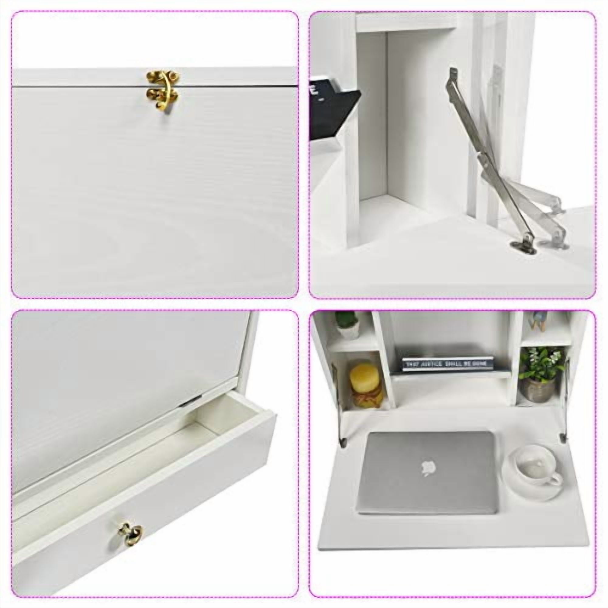 WATERJOY Small Wall Foldable Hideaway Storage Cabinets with Drawer for ...