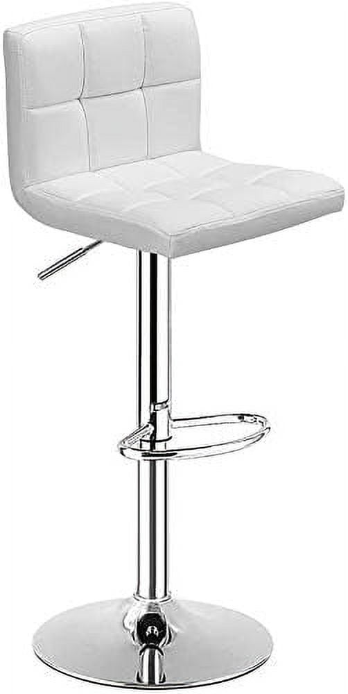 WATERJOY Swivel Bar Stools, Modern Square PU Leather Adjustable Height ...