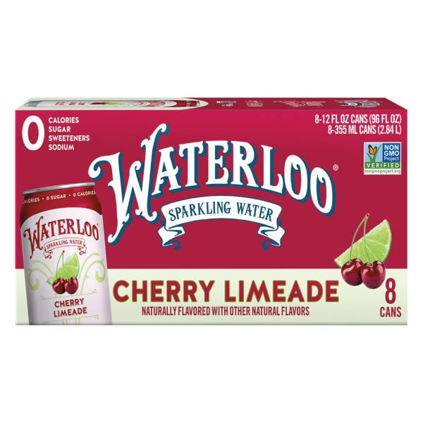 WATERLOO Cherry Limeade Flavored Sparkling Water - 8 pack, 12 fl oz can ...