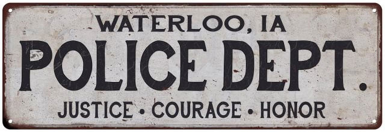 WATERLOO, IA POLICE DEPT. Home Decor Metal Sign Gift 6x18 206180012507 ...