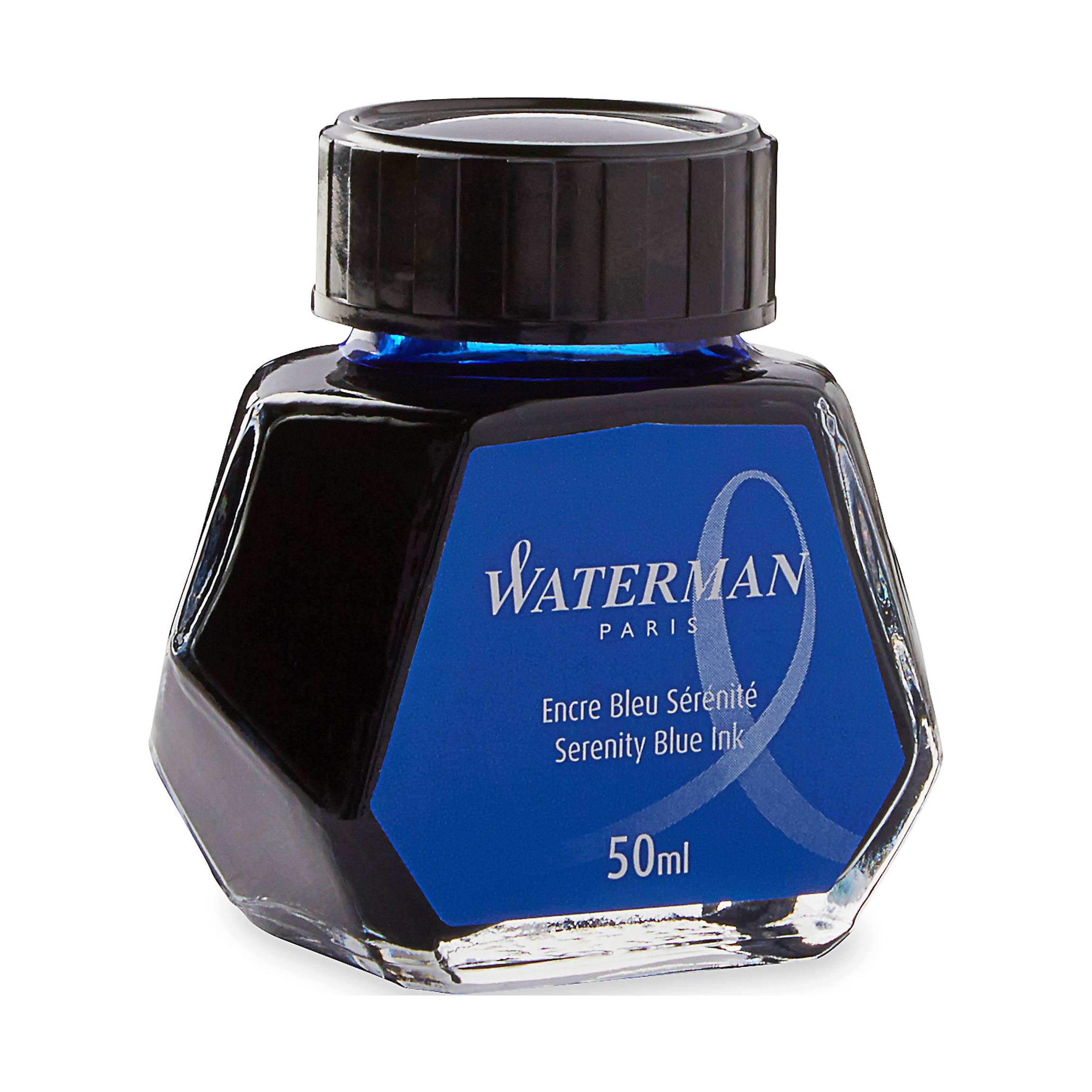 WATERMAN Fountain Pen Liquid Bottled Ink, 50ml, Serenity Blue (S0110720 ...