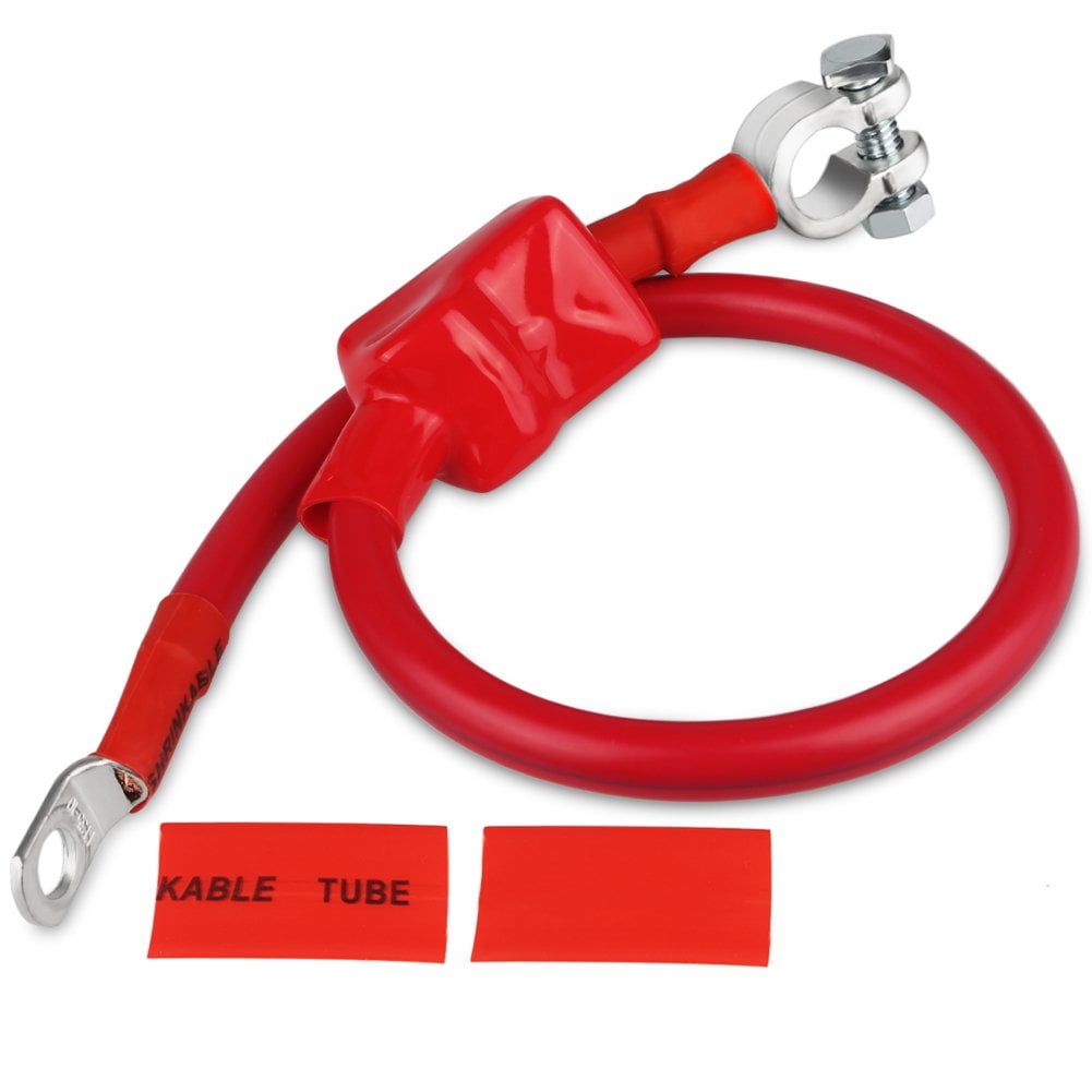 WATERWICH Positive Battery Cable Wire 2 AWG 2-Gauge 20 Inches with 2 ...