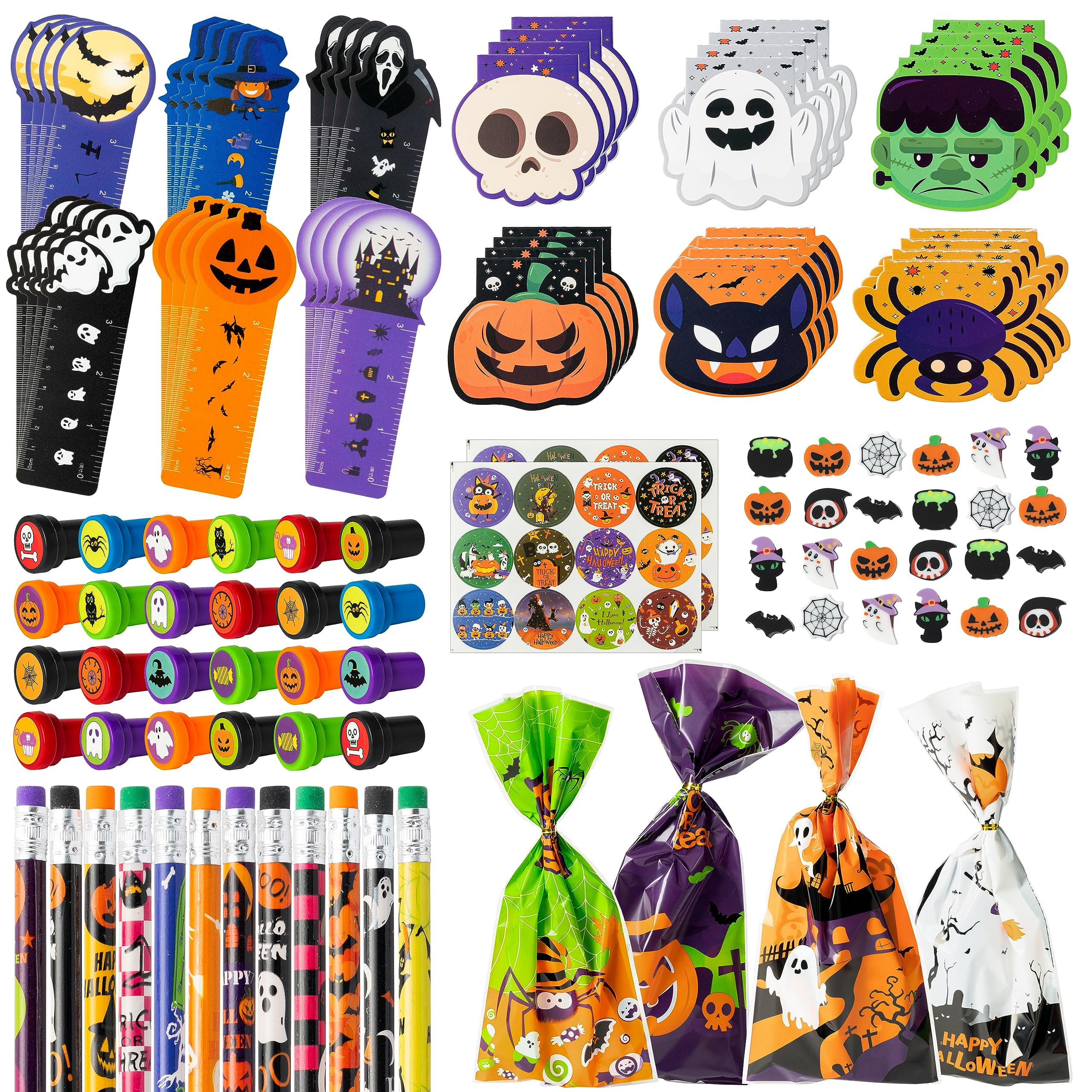 WATINC 168pcs Halloween Stationery Set, Halloween Party Favor for Kids ...