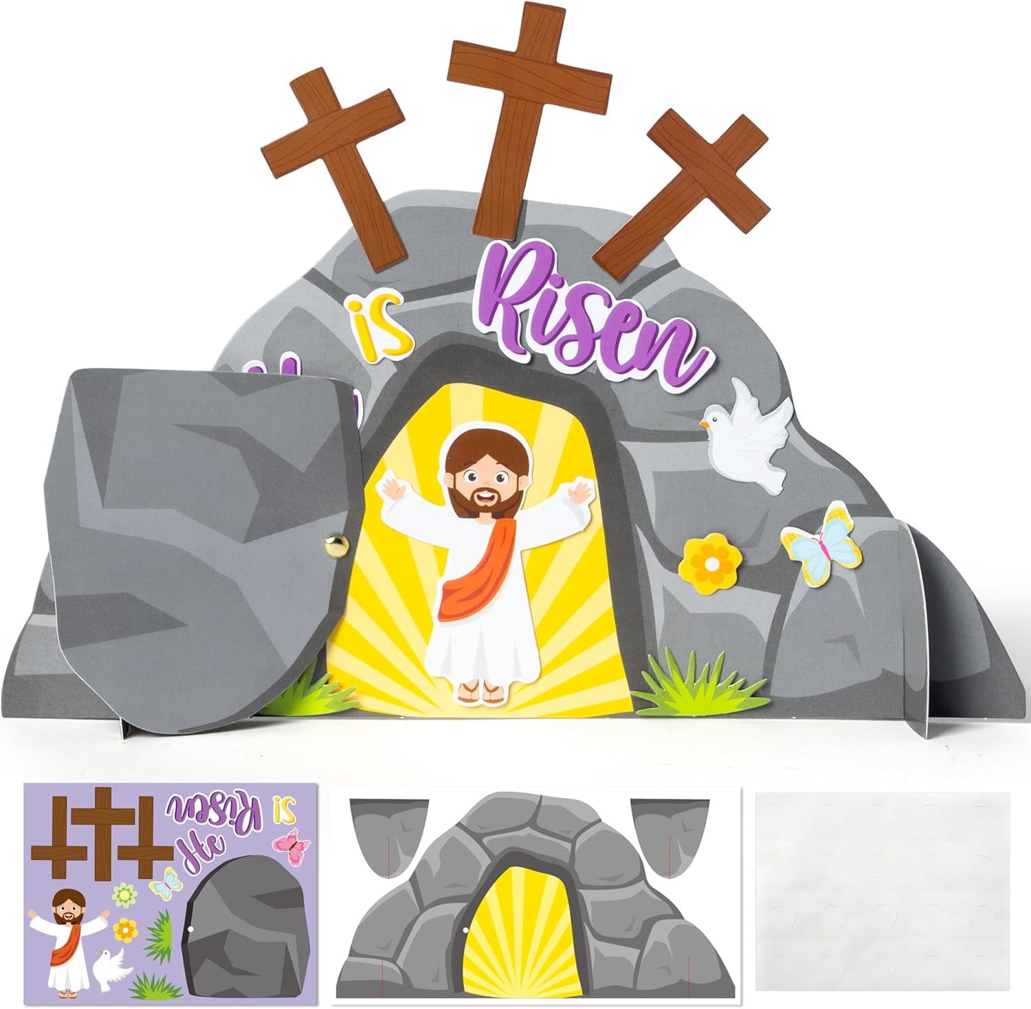 WATINC 24Pcs Easter Jesus Resurrection Craft Kit, Make Your Own Empty ...