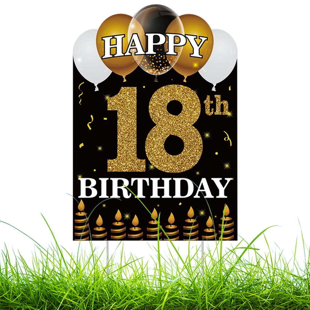 WATINC Happy 18th Birthday Yard Sign for 18 Years Old Boys Girls ...