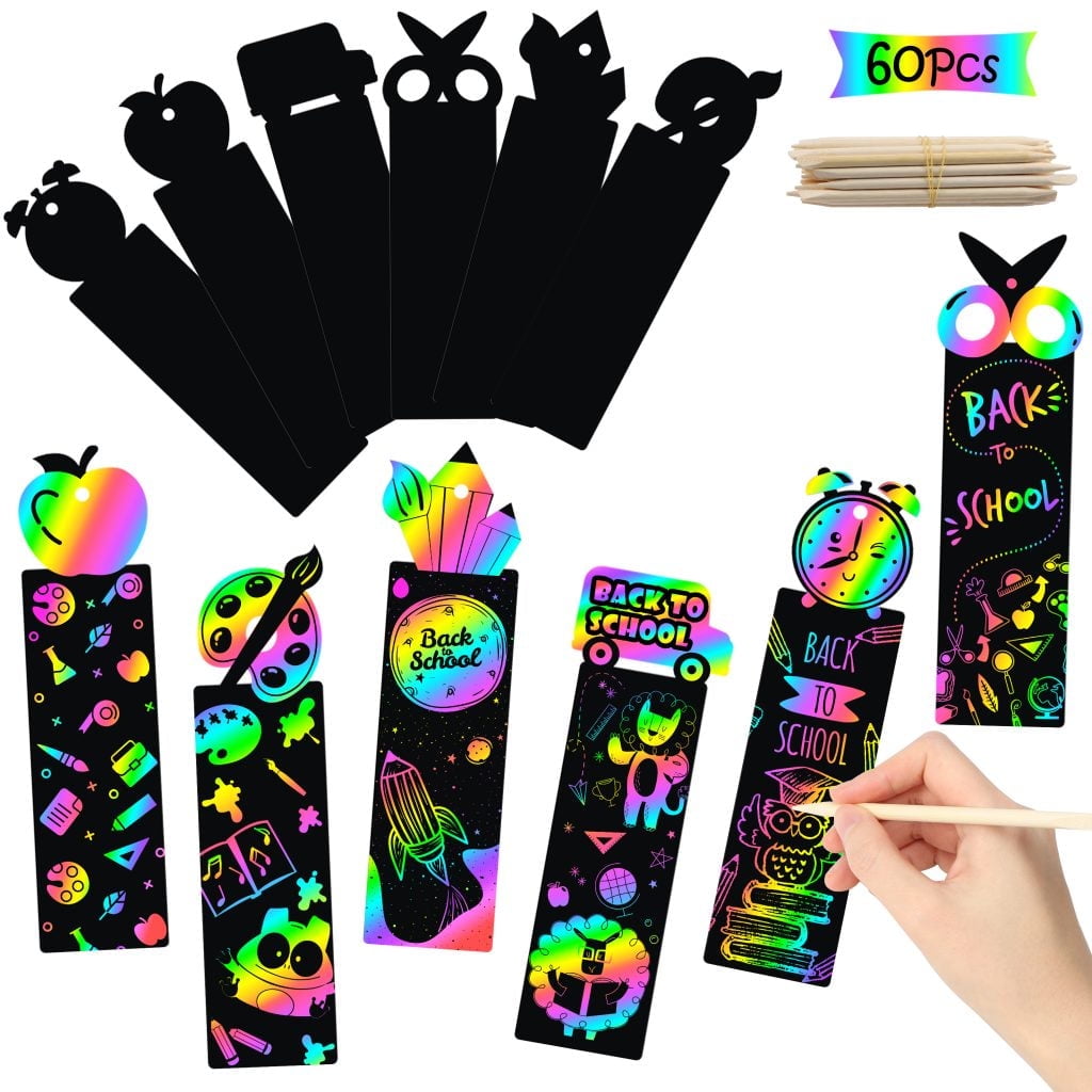 Haooryx Welcome Back to School Scratch Bookmark for Boys Girls 60Pcs ...