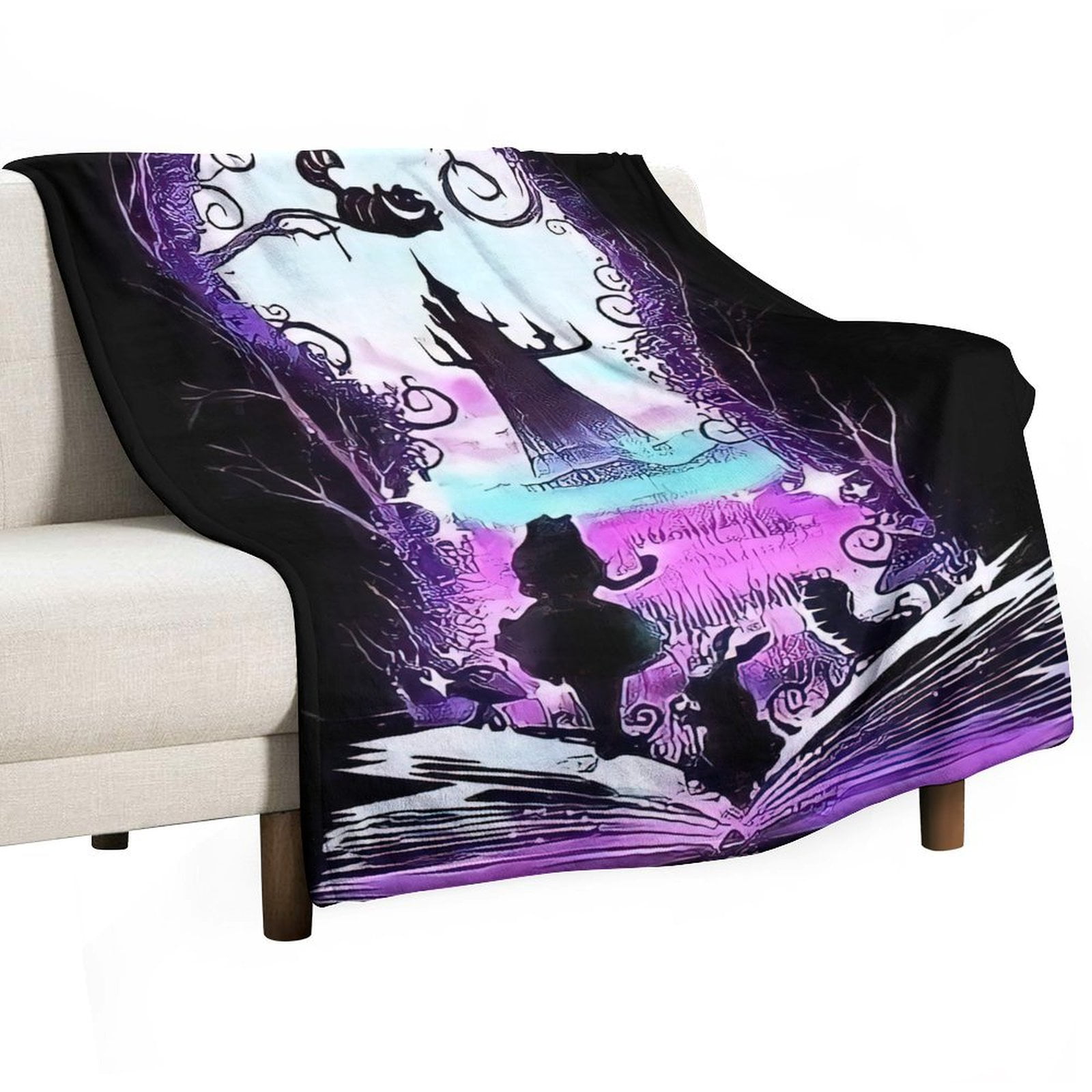 WAUOEMY Alice in Wonderland Throw Blanket Beach Blanket Sofa for ...