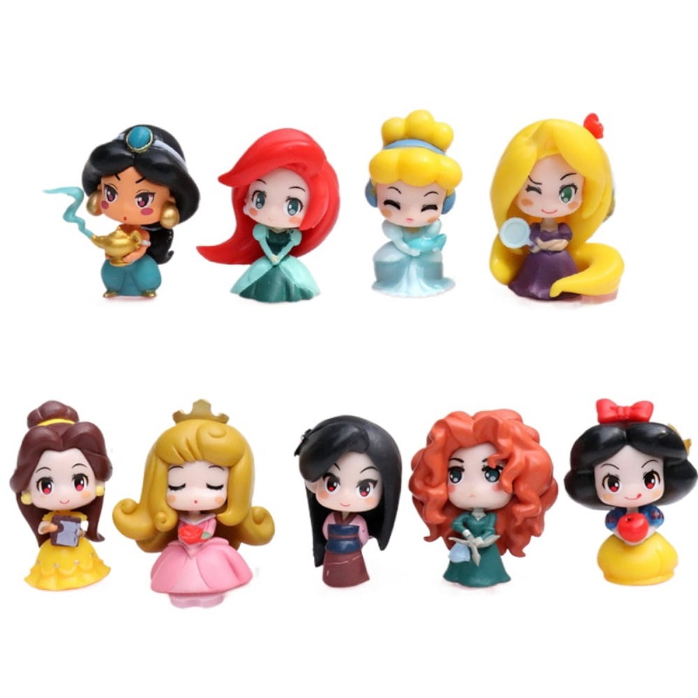 WAUOEMY Cartoon Princess Action Figures Toys Princess Pack with 8 Small ...