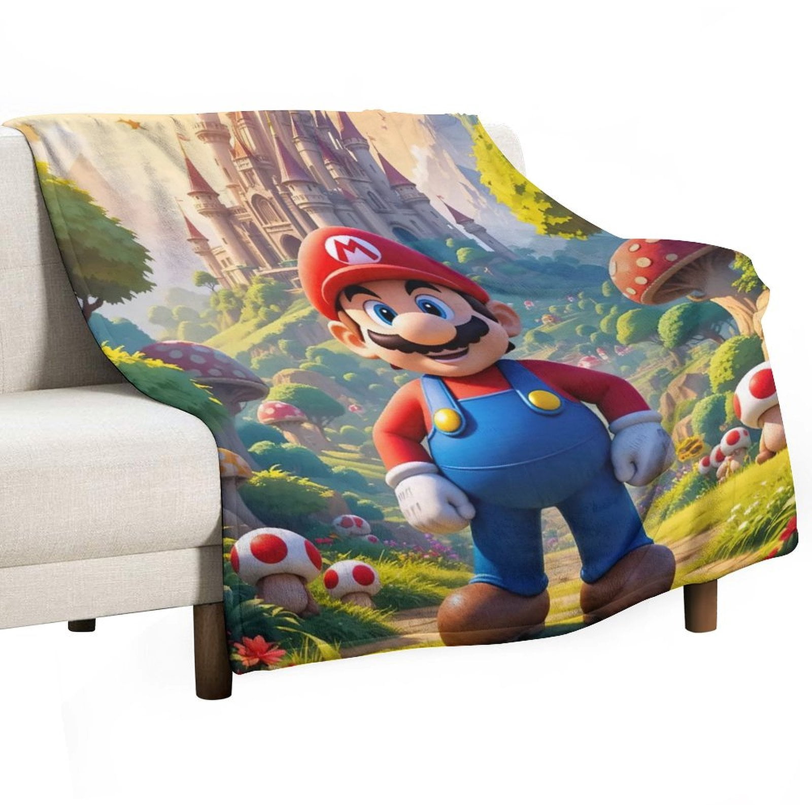 WAUOEMY Mario Throw Blanket Beach Blanket Room Decor for Christmas ...