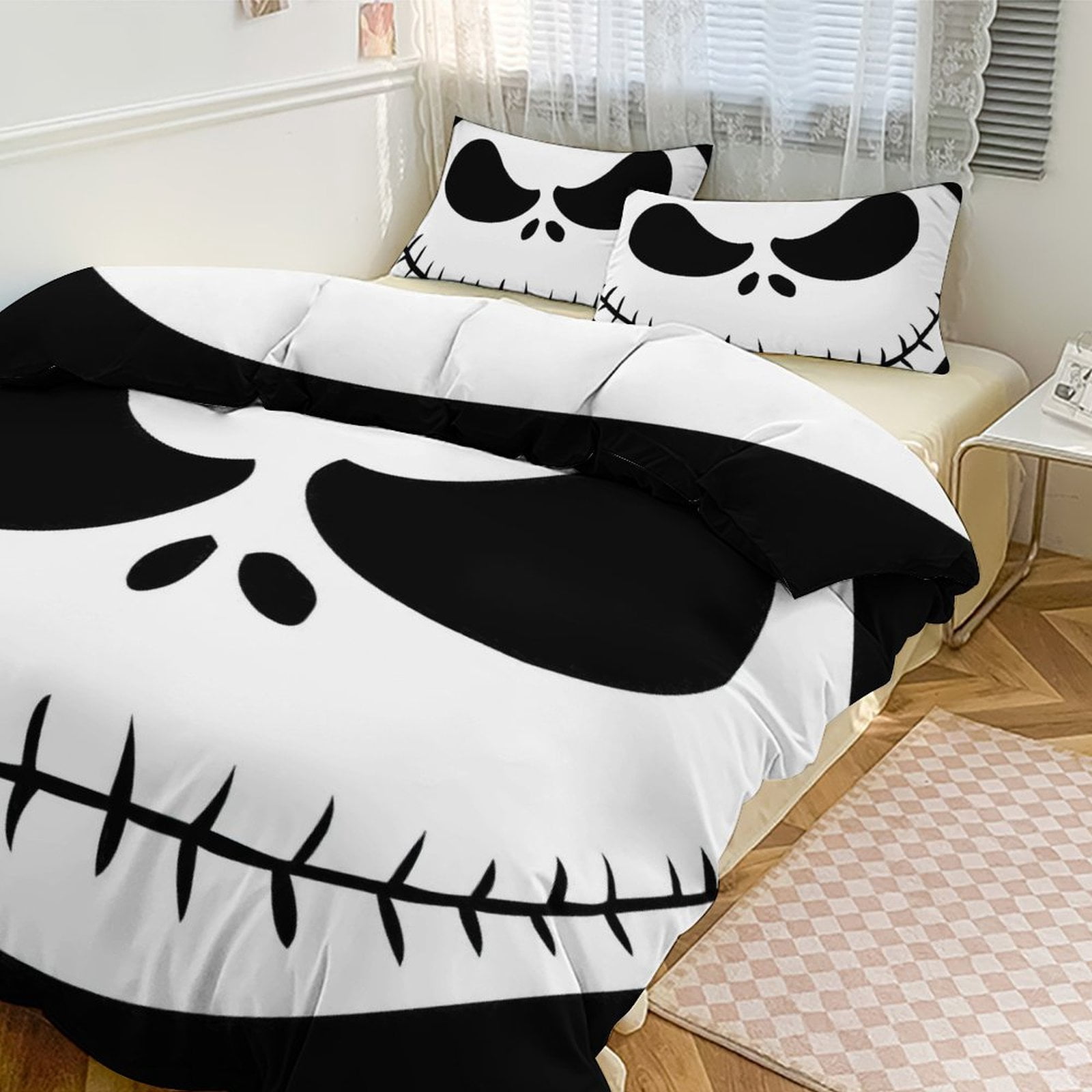WAUOEMY Nightmare Before Christmas Jack Sally Comforter Bedding Set ...