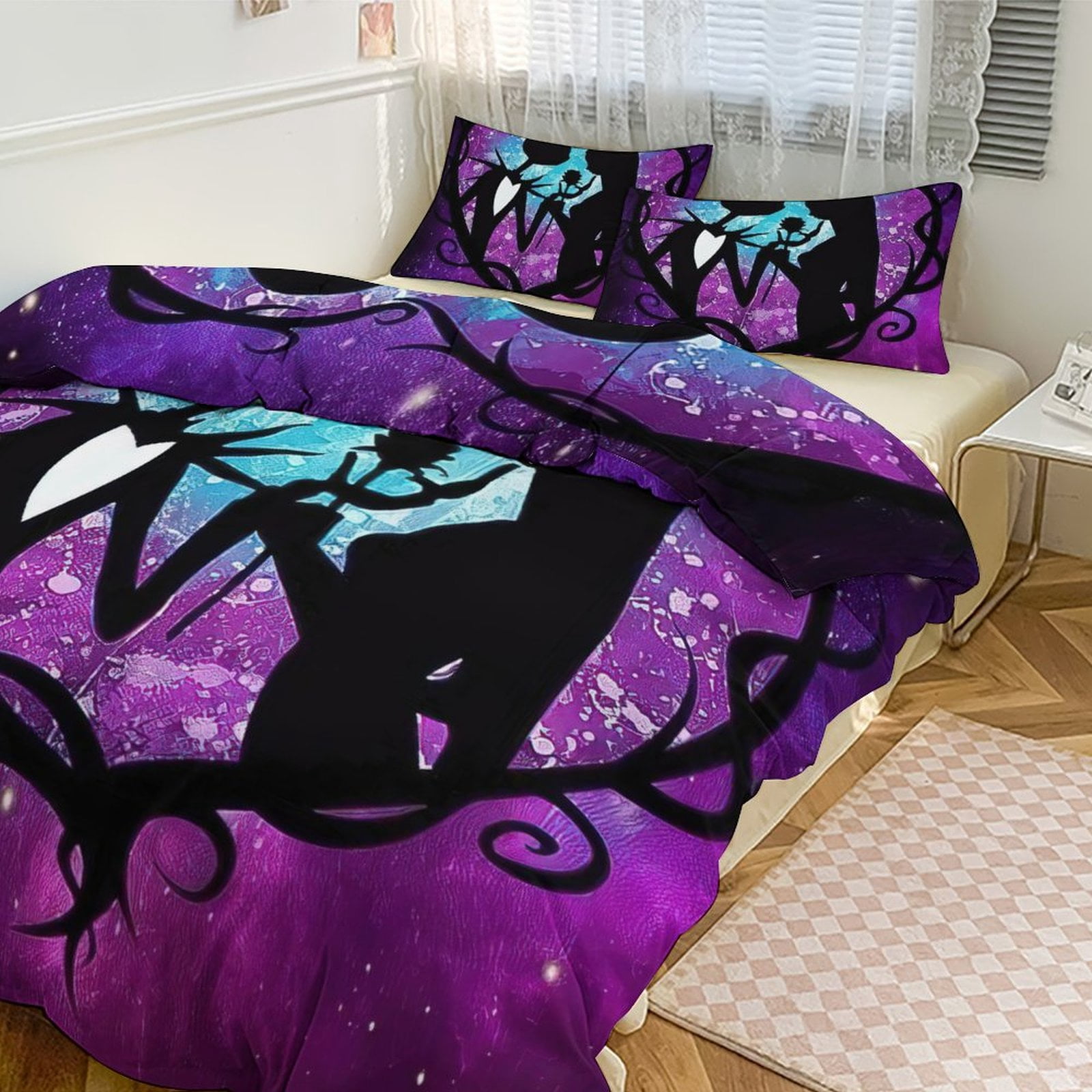 WAUOEMY Nightmare Before Christmas Jack Sally Comforter Bedding Set ...