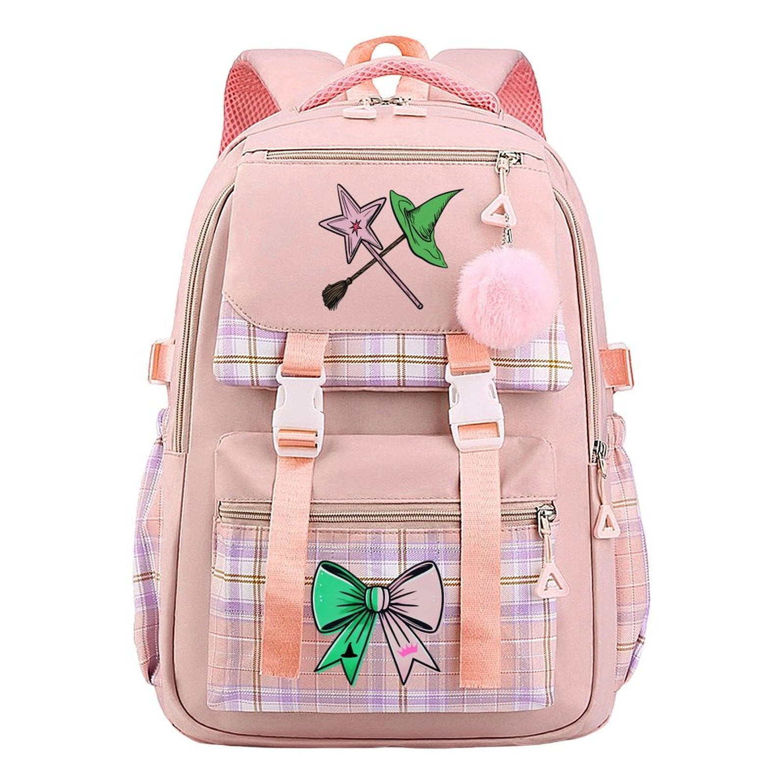 WAUOEMY Women Cute Glinda Elphaba Anime Backpack 2D Printed Business ...