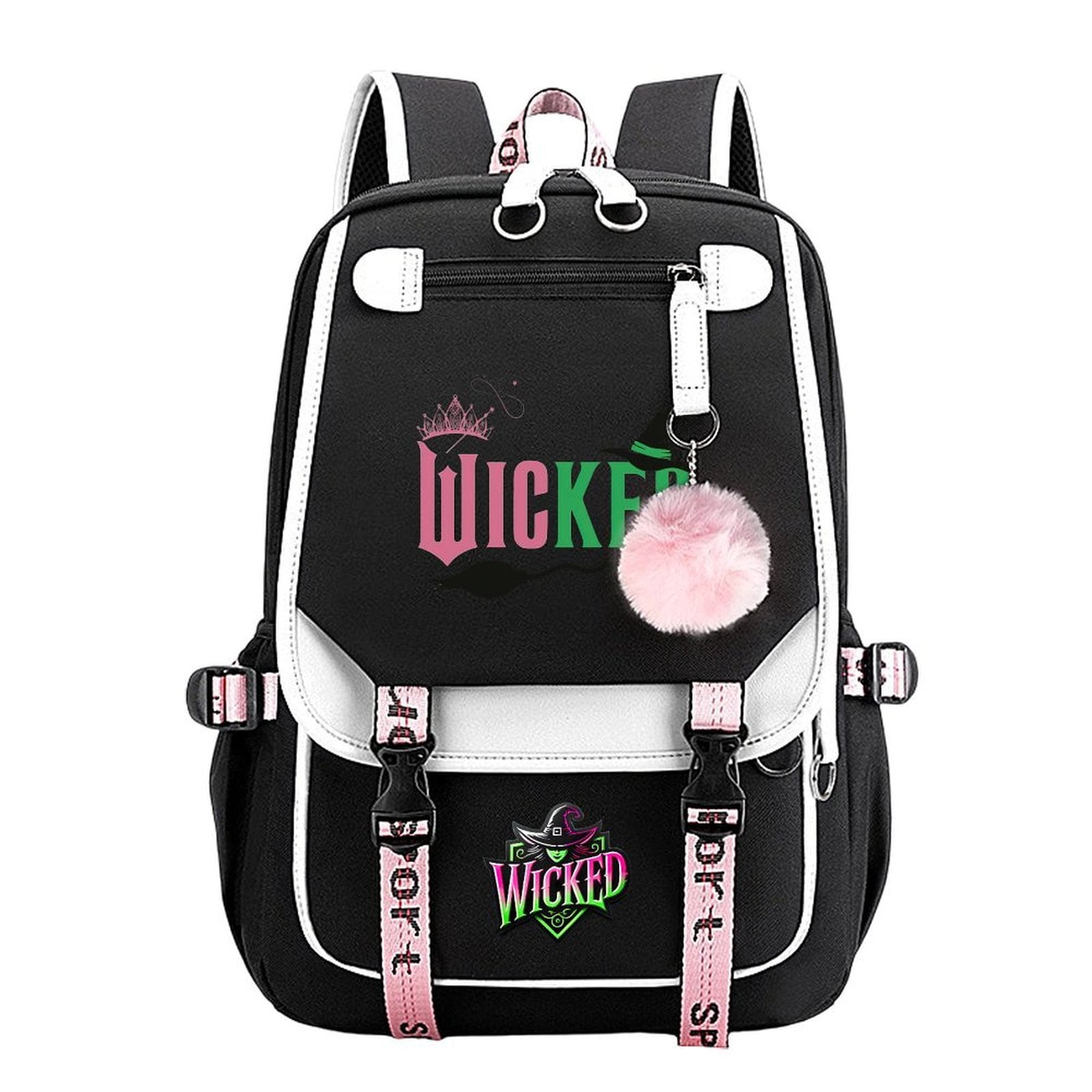 WAUOEMY Women Cute Glinda Elphaba Anime Backpack 2D Printed Business ...