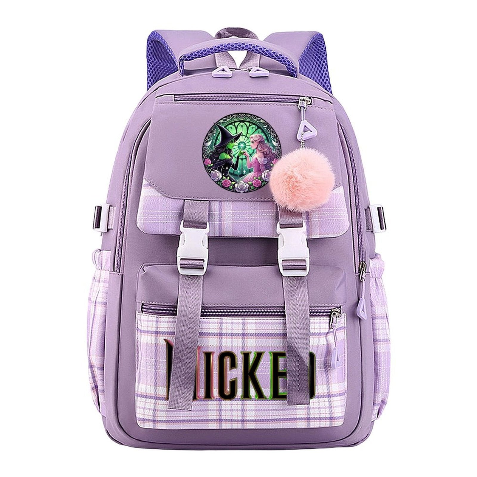 WAUOEMY Women Cute Glinda Elphaba Anime Backpack 2D Printed Business ...