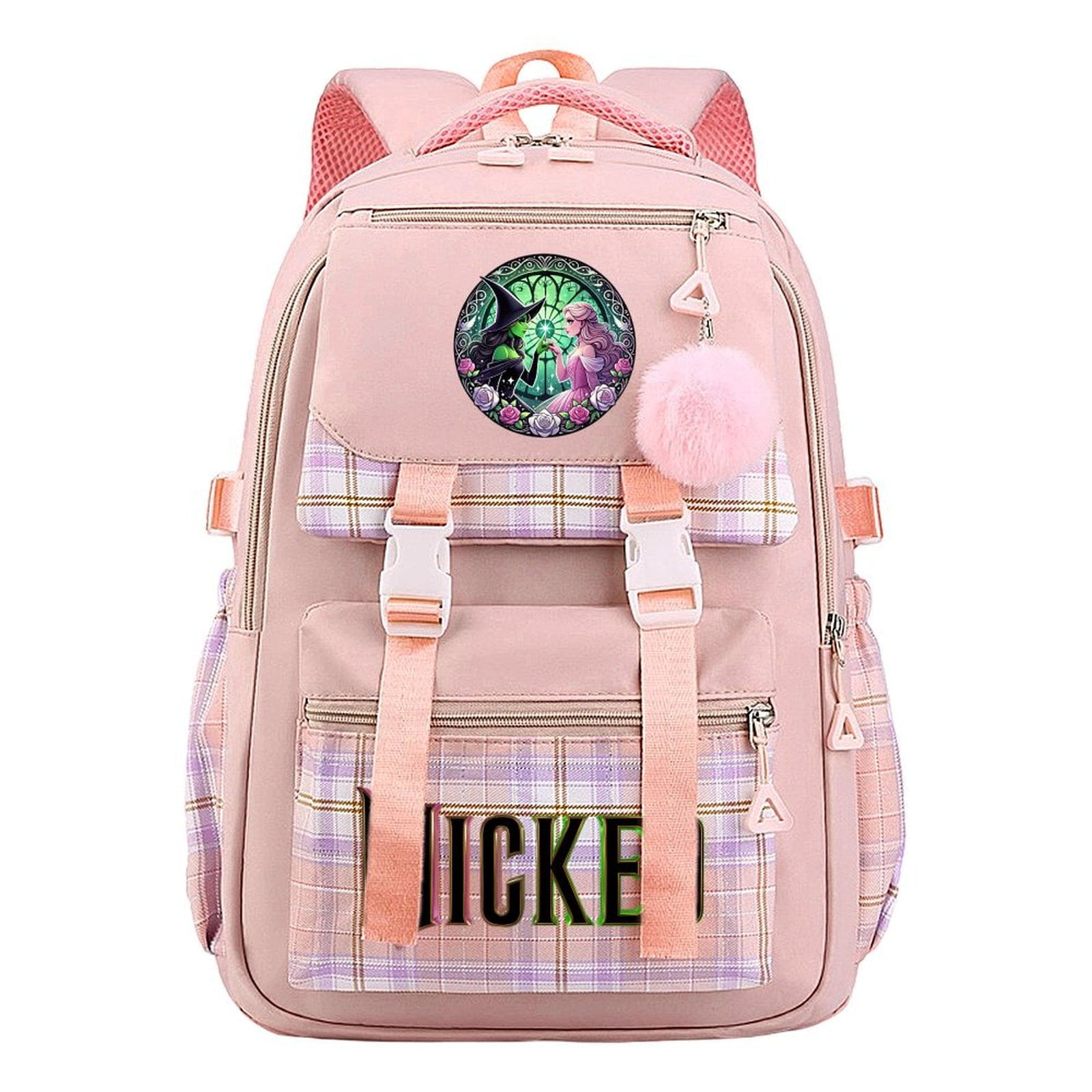 WAUOEMY Women Cute Glinda Elphaba Anime Backpack 2D Printed Business ...