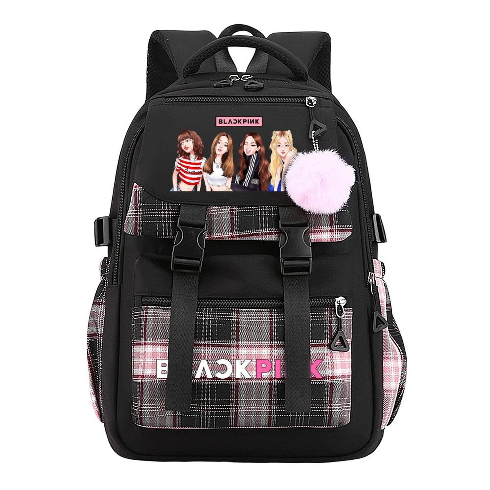 WAUOEMY Women Cute K-Pop Blackpink Lisa Rose Jisoo Jennie Backpack 2D ...