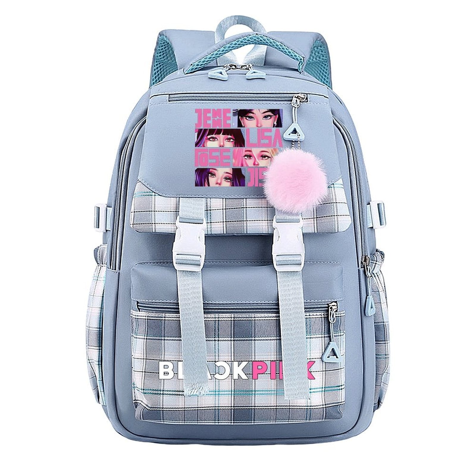 WAUOEMY Women Cute K-Pop Blackpink Lisa Rose Jisoo Jennie Backpack 2D ...