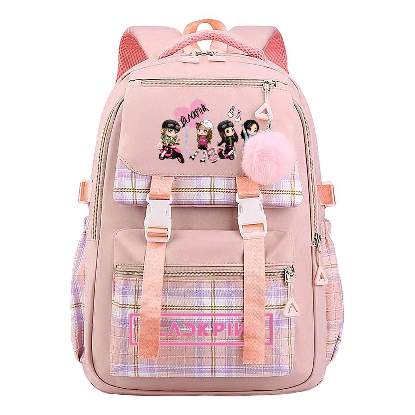 WAUOEMY Women Cute K-Pop Blackpink Lisa Rose Jisoo Jennie Backpack 2D ...