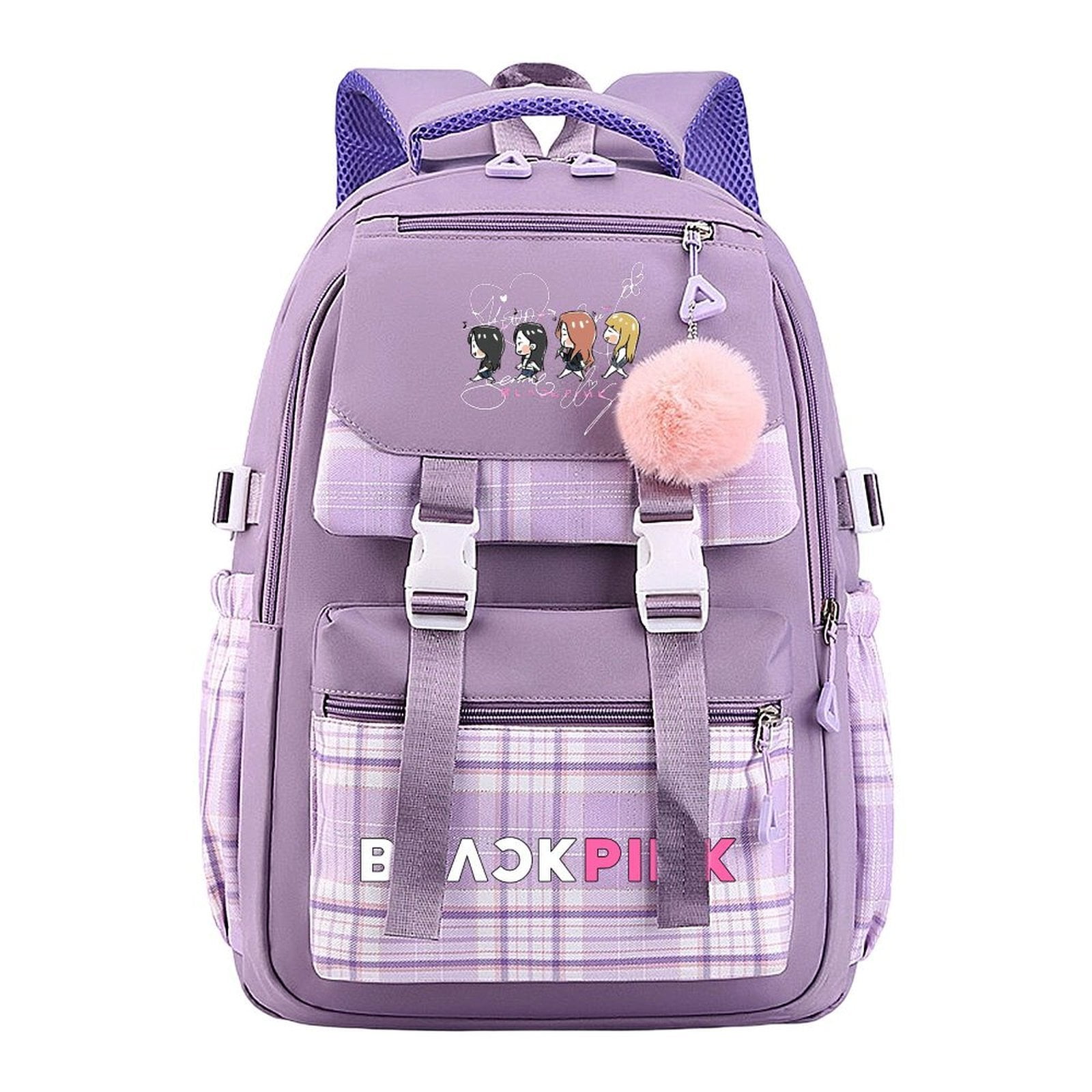 WAUOEMY Women Cute K-Pop Blackpink Lisa Rose Jisoo Jennie Backpack 2D ...