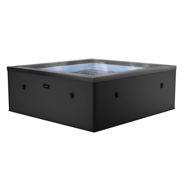 Open Box MSpa Oslo 6 Person Squared Hot Tub w/Hydro Massage Jets & LED ...
