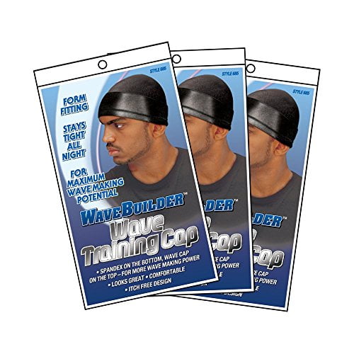 WAVEBUILDER Wave Training Cap, Black, 3-Pack - Walmart.com