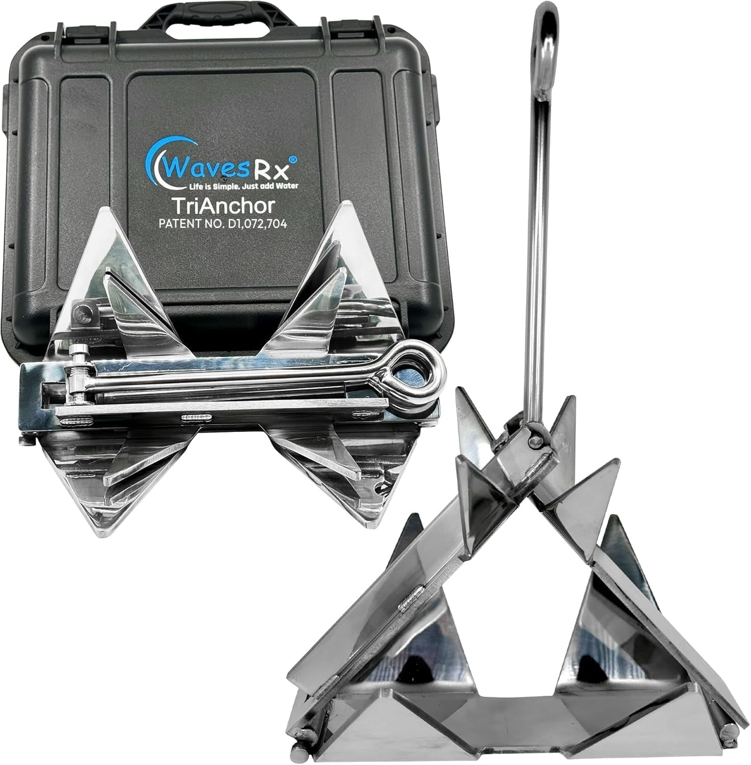 WAVESRX 12lb TriAnchor - Stainless Steel Folding Anchor for Boats ...