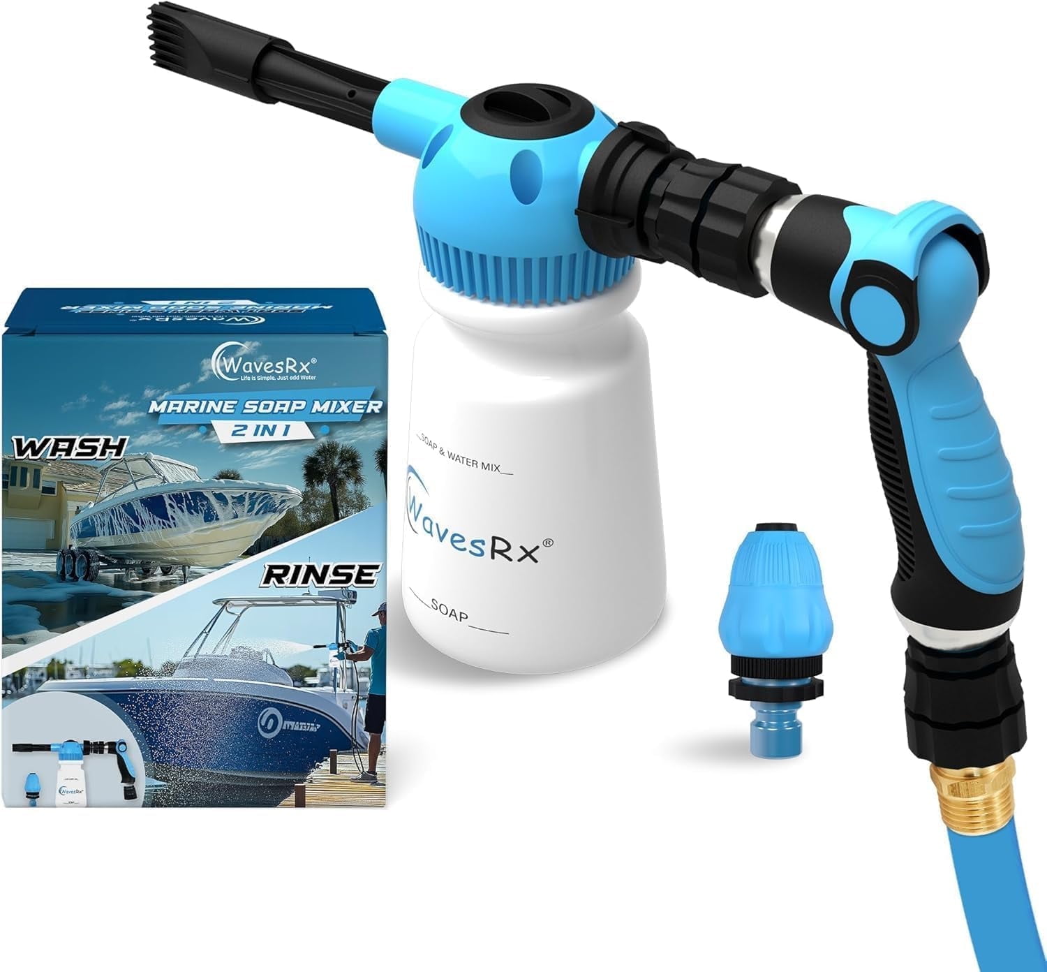 WAVESRX Foam Cannon Sprayer Gun and Boat Cleaner | Dual-Use Marine Soap ...