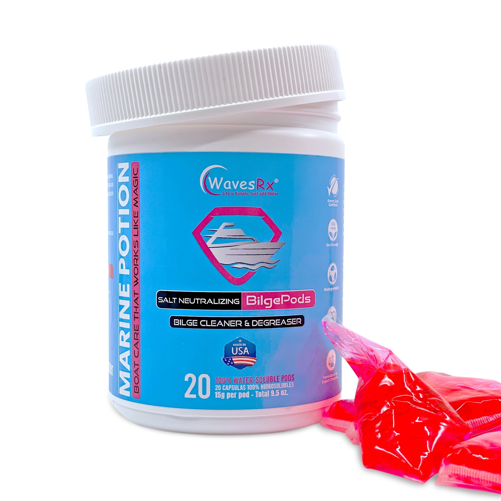 WAVESRX Salt Neutralizing BilgePods - Drop & Go Bilge Cleaner ...