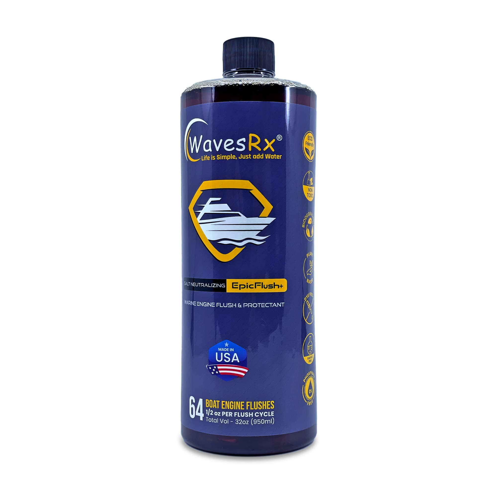 WAVESRX Salt-Neutralizing Boat & Jet Ski Motor Flush + Protectant ...