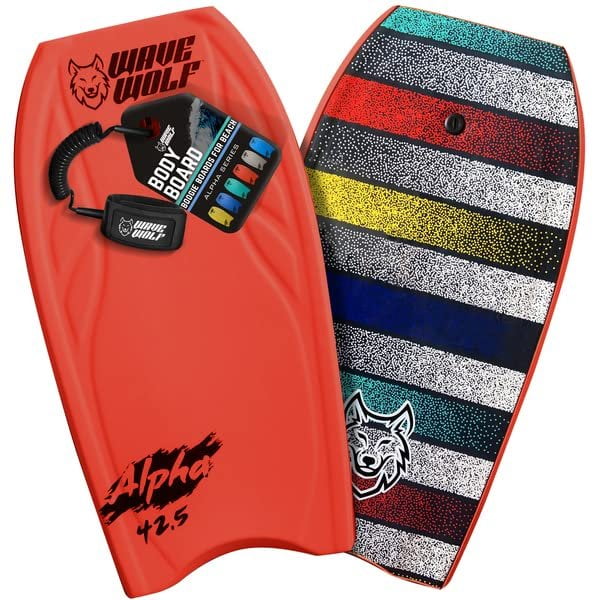 "WAVEWOLF Pro Body Board 42.5"" - Red Fury, Boogie Board for Kids ...