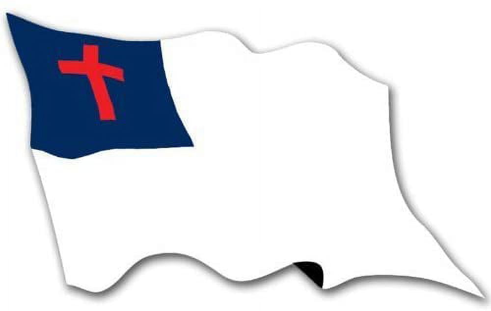 WAVING Christian Flag 3M Reflective sticker| faith Jesus religion decal ...