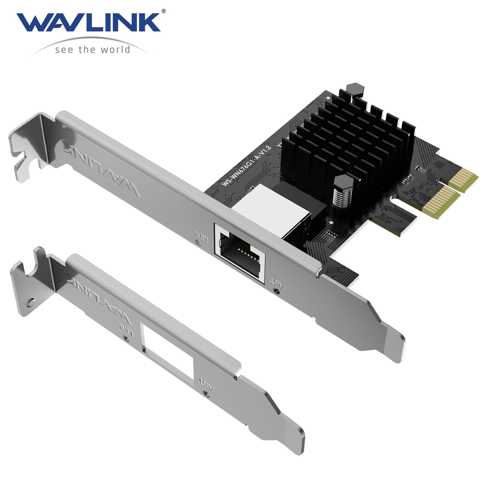 WAVLINK 2.5G Base-T PCIe Card, 2500/1000/100Mbps PCI Express Ethernet Adapter with RTL8125B, 2 ...