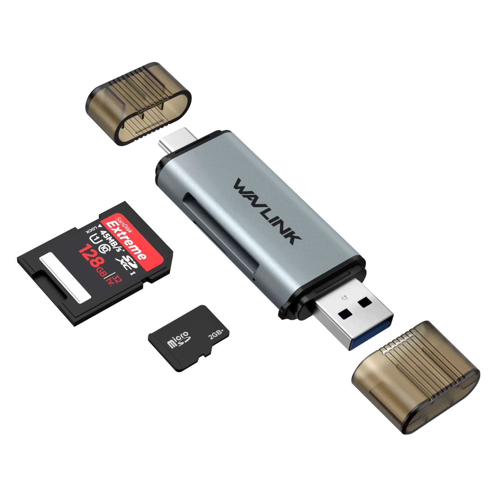 WAVLINK 2-in-1 USB C & USB 3.0 SD/TF Card Reader, Dual Slot, 104MB/s ...