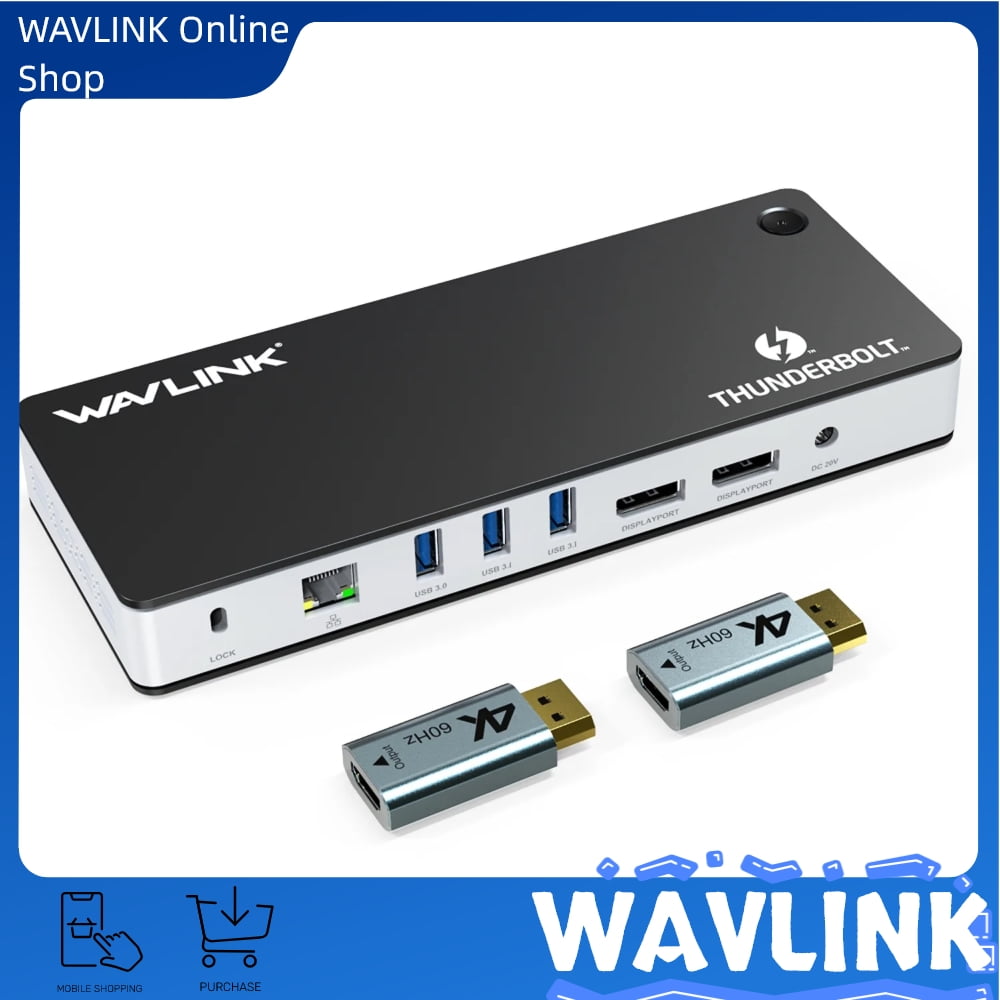 WAVLINK 4K Dual Display Thunderbolt3 Docking Station, 11-In-1 Ports ...