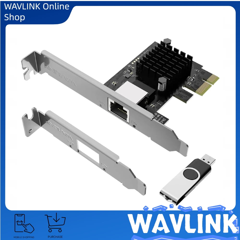 WAVLINK 5G Base-T PCIe Card, 5000/2500/1000Mbps PCI Express Ethernet Adapter with RTL8126, 5G ...
