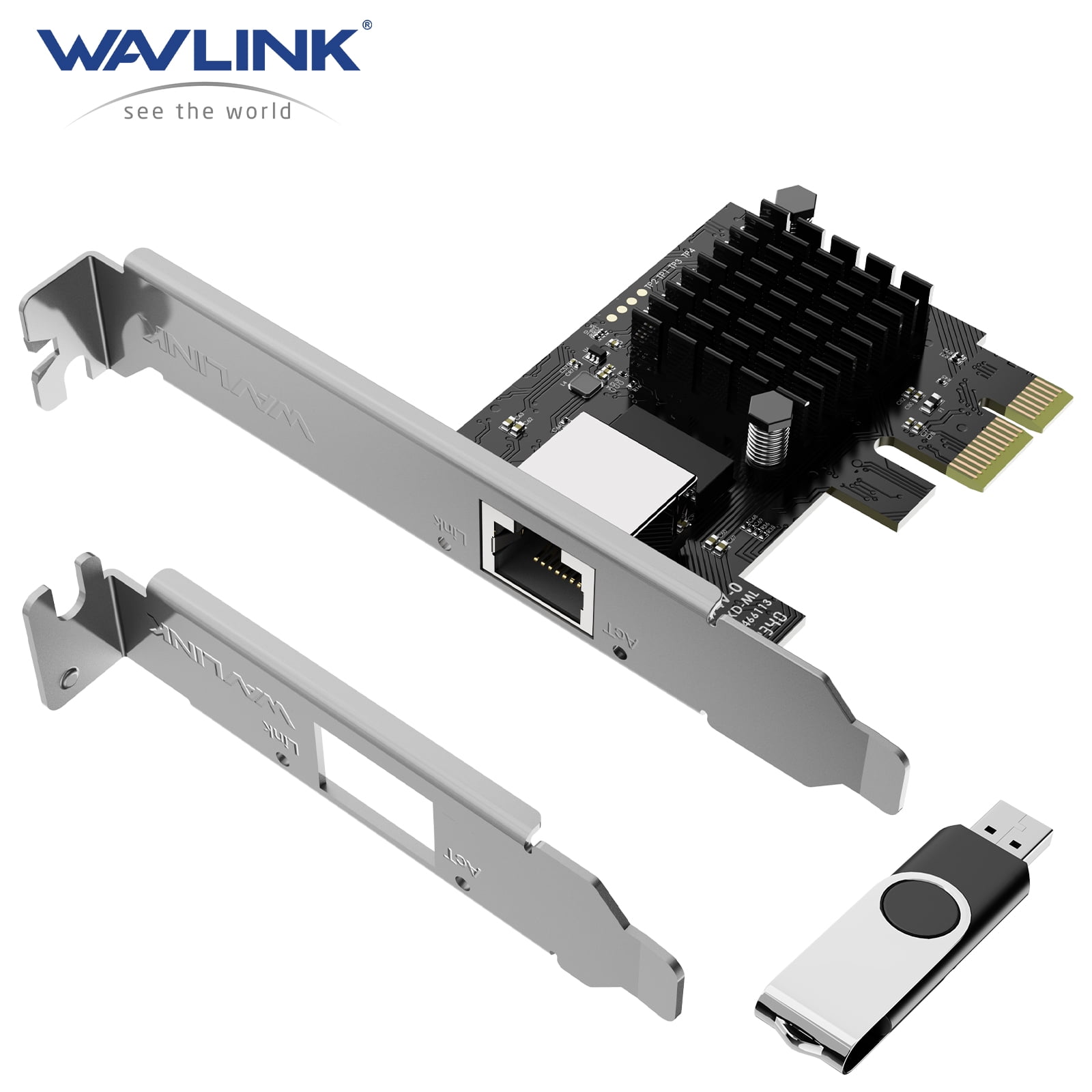 WAVLINK 5G Base-T PCIe Card, 5000/2500/1000Mbps PCI Express Ethernet ...