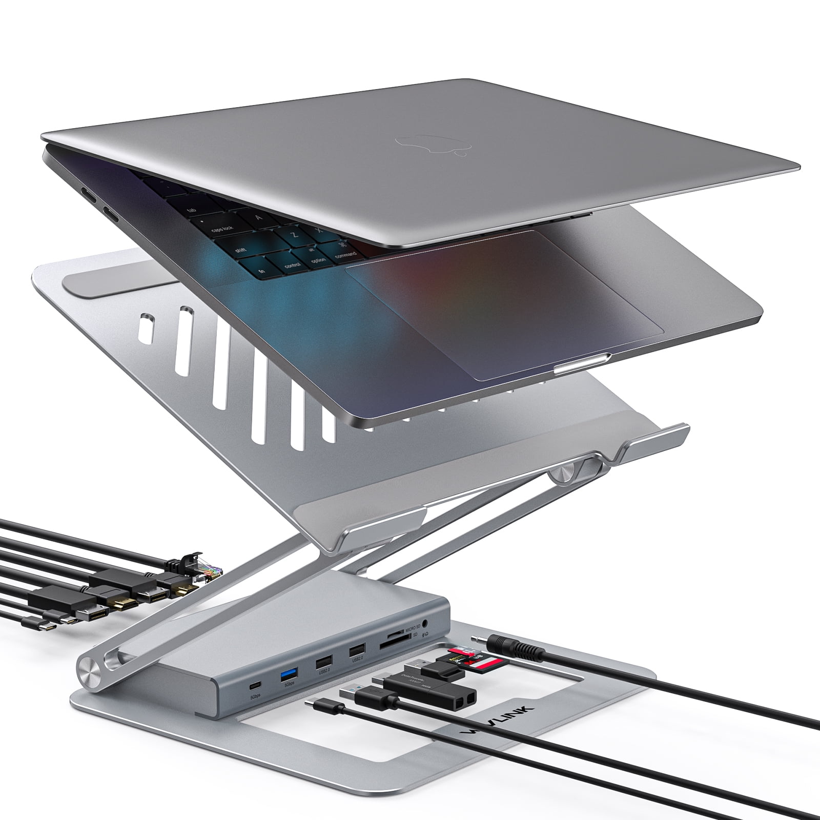 WAVLINK DisplayLink Docking Station, USB-C/A Dock with Ergonomic Design ...