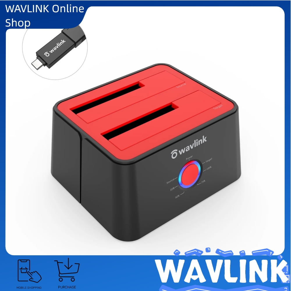 WAVLINK Dual Bay Hard Drive Docking Station, USB 3.0 to SATA I/II/III ...